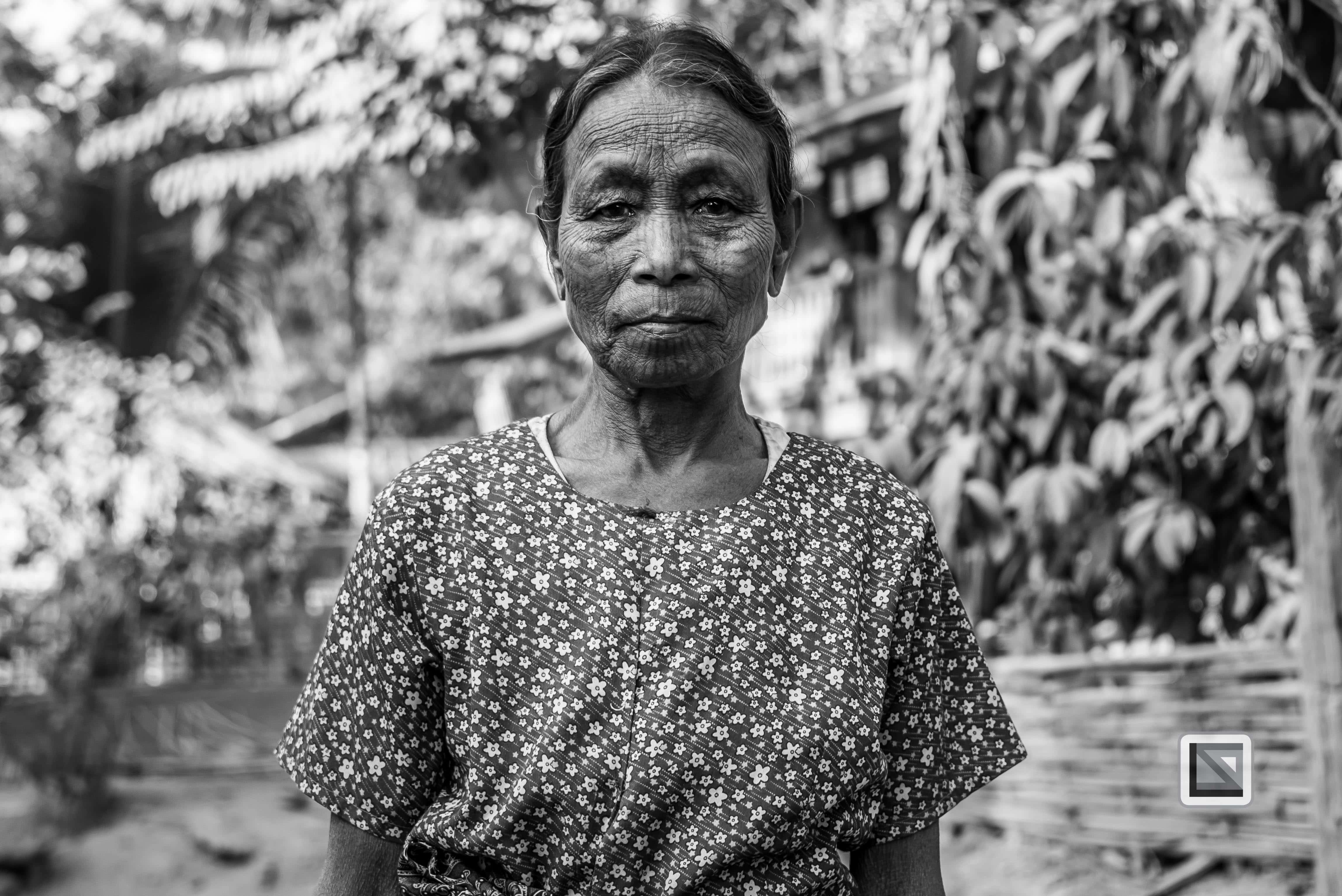 Myanmar Chin Tribe Portraits Black and White Mrauk-U-22